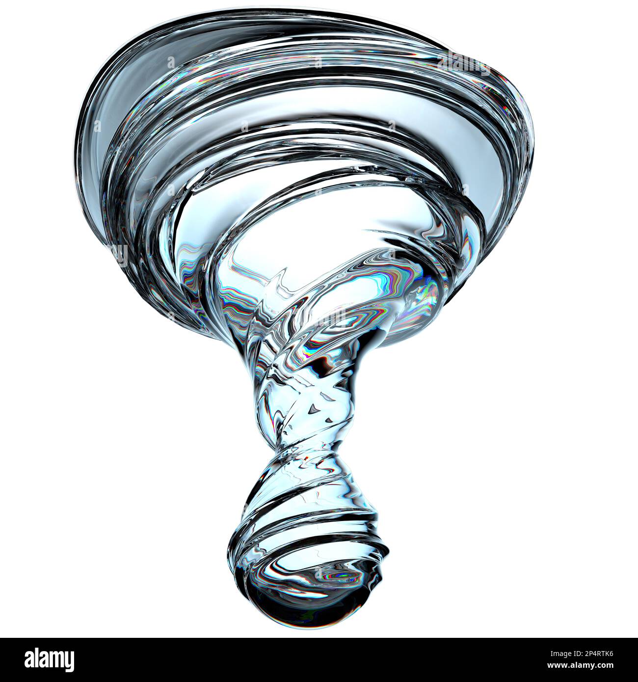 looking up at the transparent twisted water drop dripping water fresh ...