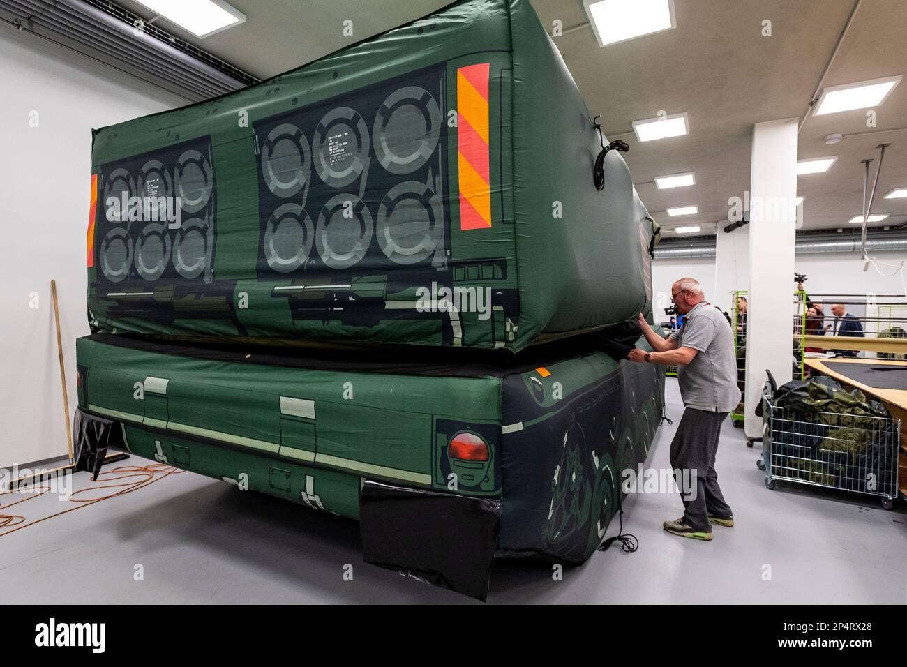 Decin, Czech Republic. 06th Mar, 2023. Inflatable combat vehicle with ...