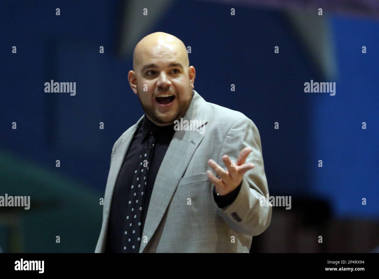 Saunders Blue Devils coach Anthony Nicodemo is seen after a game ...