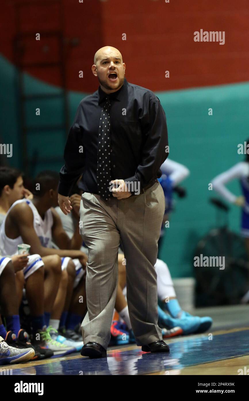 Saunders Blue Devils coach Anthony Nicodemo is seen during a game ...