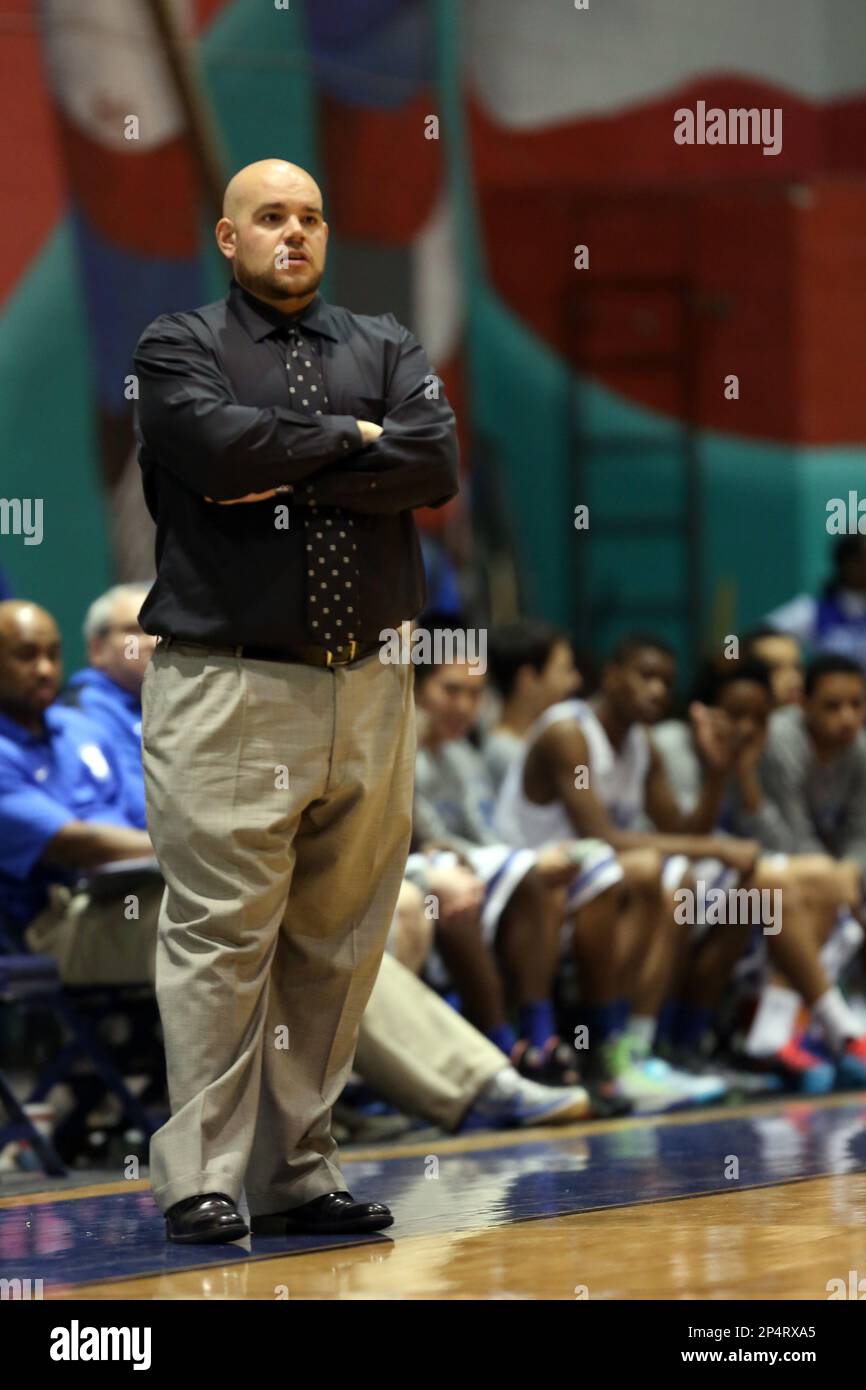 Saunders Blue Devils coach Anthony Nicodemo is seen during a game ...