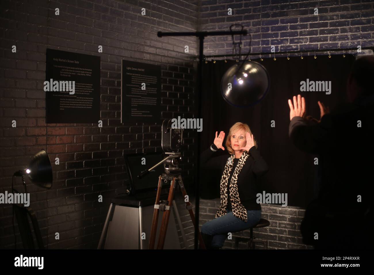 Susan Alderson, of St. Petersburg, creates her own screen test during a ...