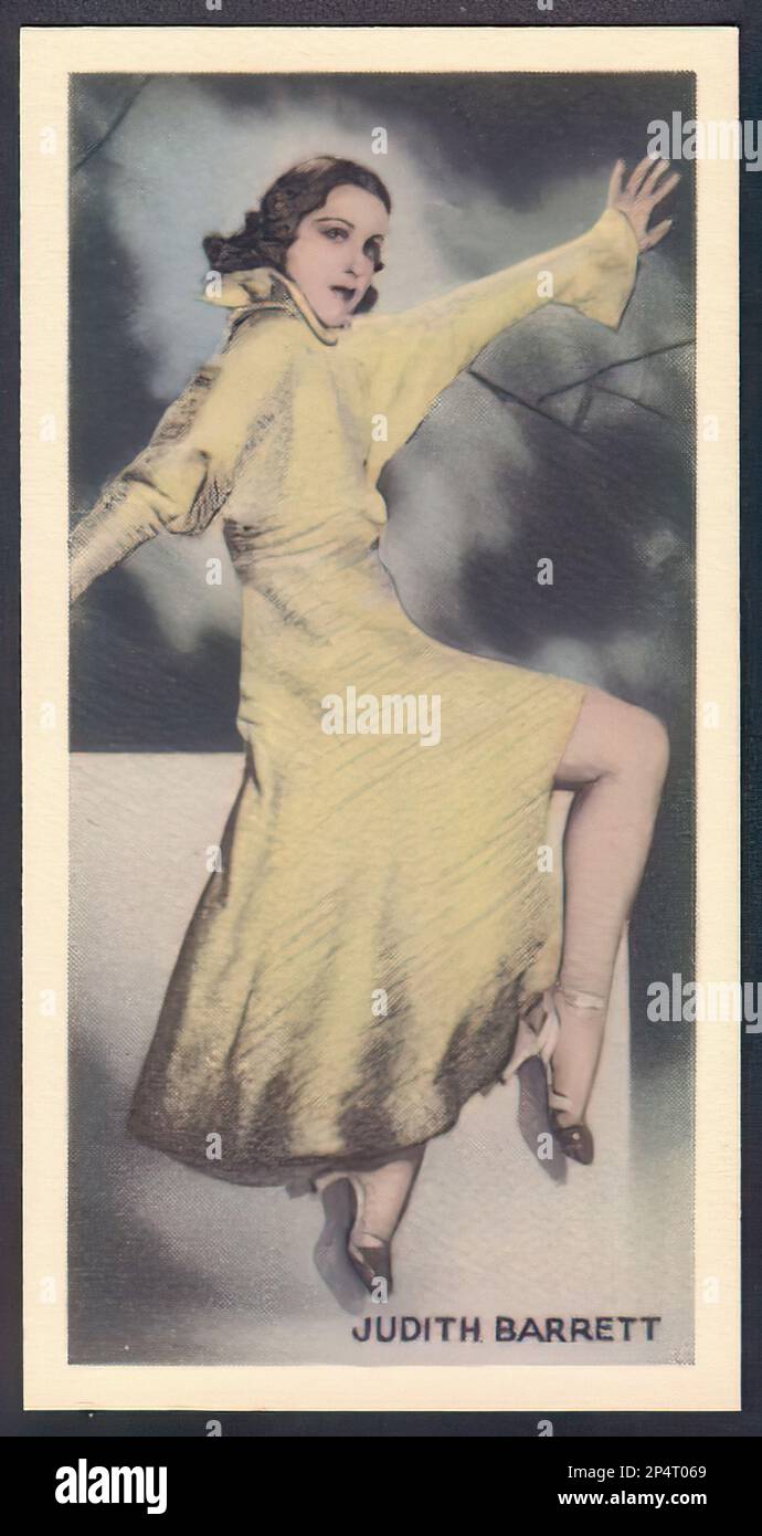 Portrait of actress Judith Barrett - Vintage Cigarette Card Stock Photo ...