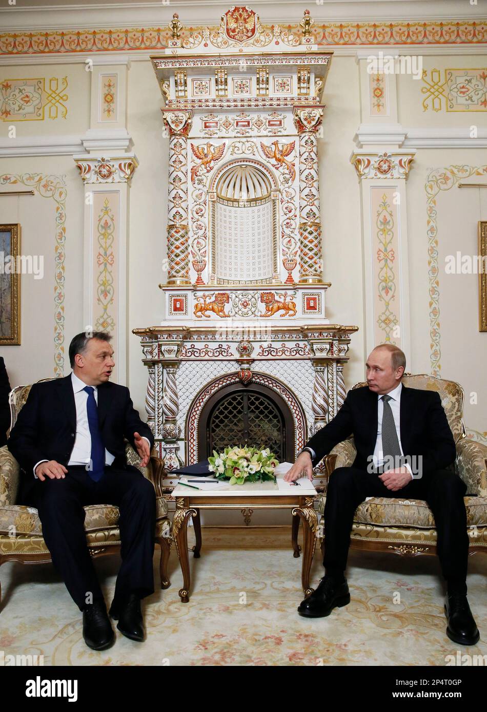 Russian President Vladimir Putin, right, and Hungarian Prime Minister ...