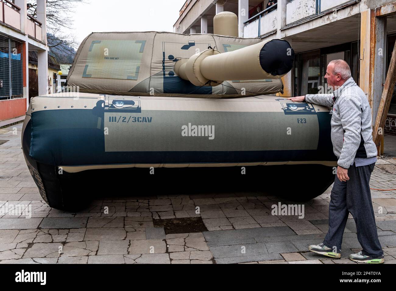 Decin, Czech Republic. 06th Mar, 2023. Inflatable Abrams decoys in ...