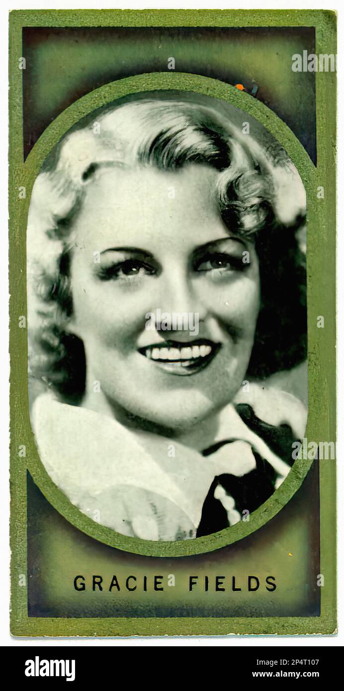Portrait of Gracie Fields - Vintage Cigarette Card 03 Stock Photo - Alamy