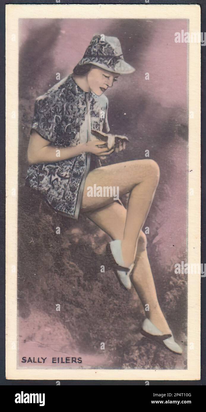 Portrait of Sally Eilers - Vintage Cigarette Card Stock Photo - Alamy