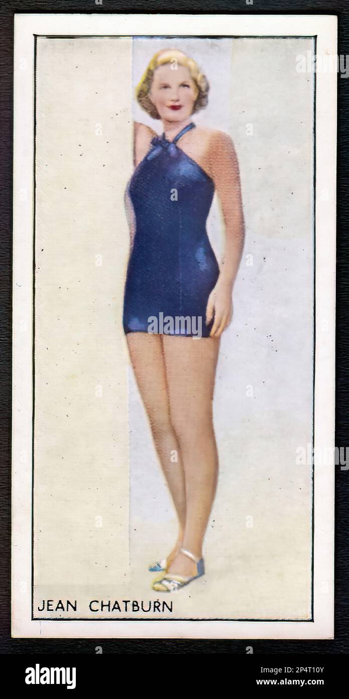 Portrait of actress Jean Chatburn - Vintage Cigarette Card 02 Stock ...