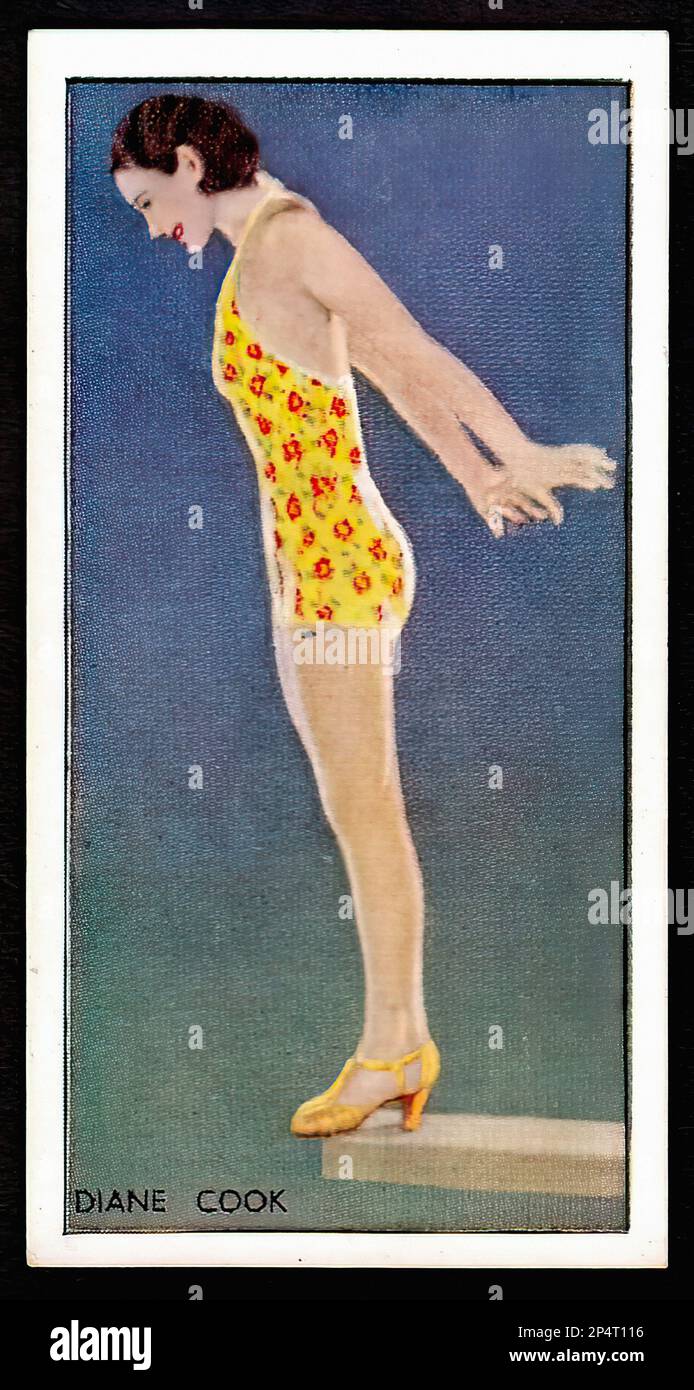 Portrait of actress Diane Cook - Vintage Cigarette Card Stock Photo - Alamy
