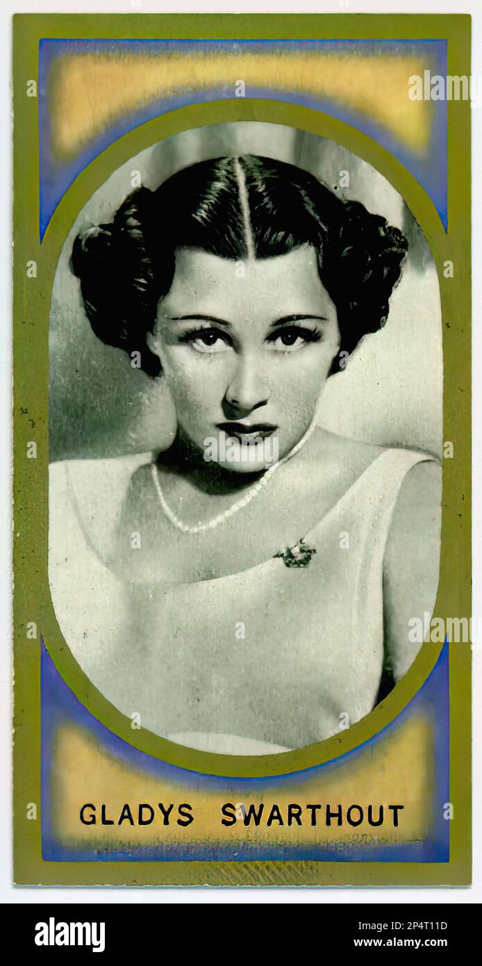 Portrait of Gladys Swarthout - Vintage Cigarette Card Stock Photo - Alamy