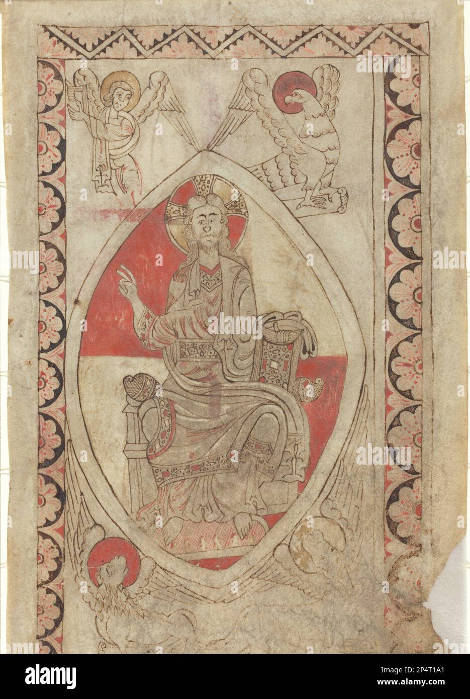 French 12th Century Leaf from Sacramentary; Christ in Majesty [recto ...