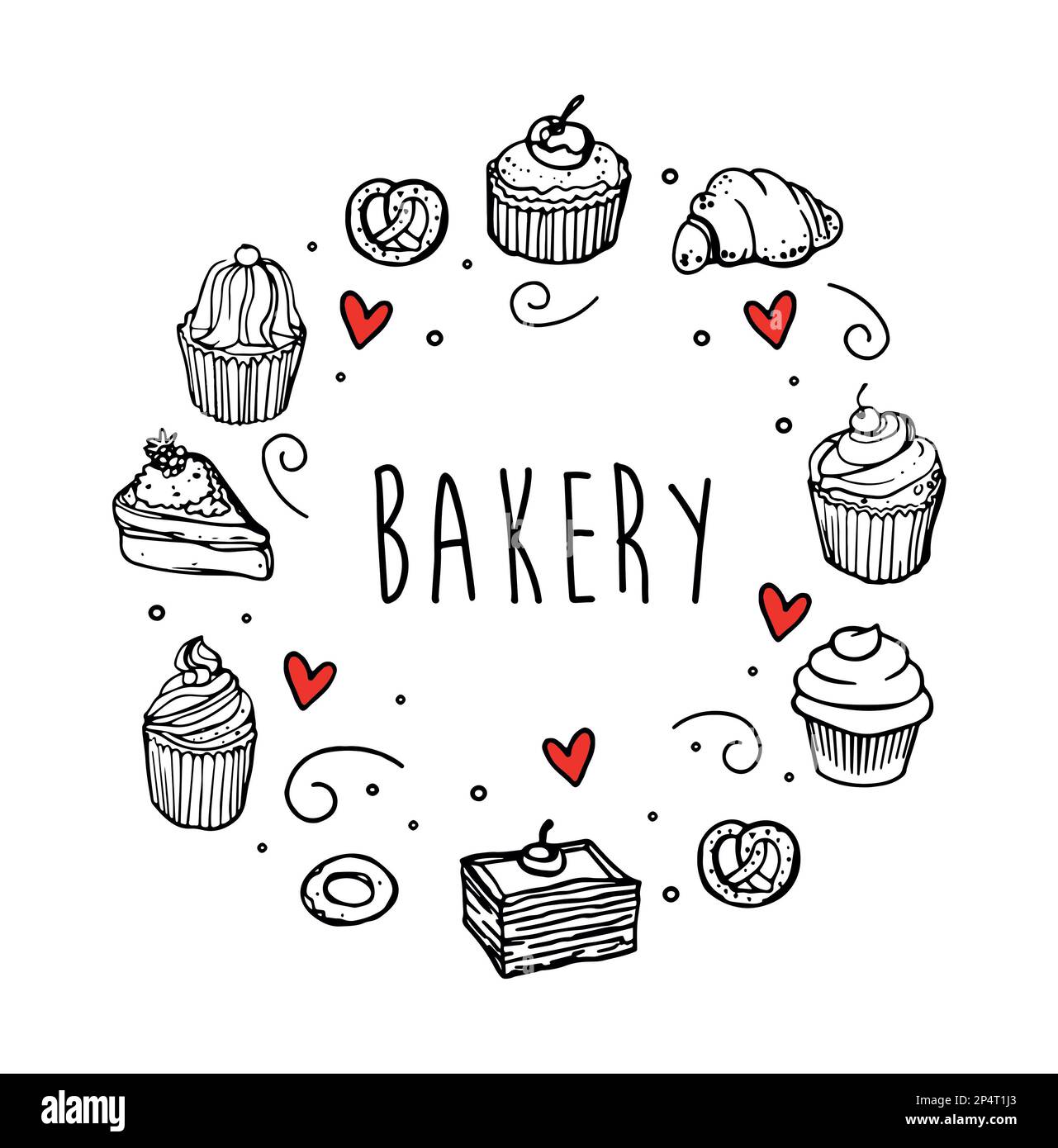 Seamless coffee cake pattern Cut Out Stock Images & Pictures - Alamy