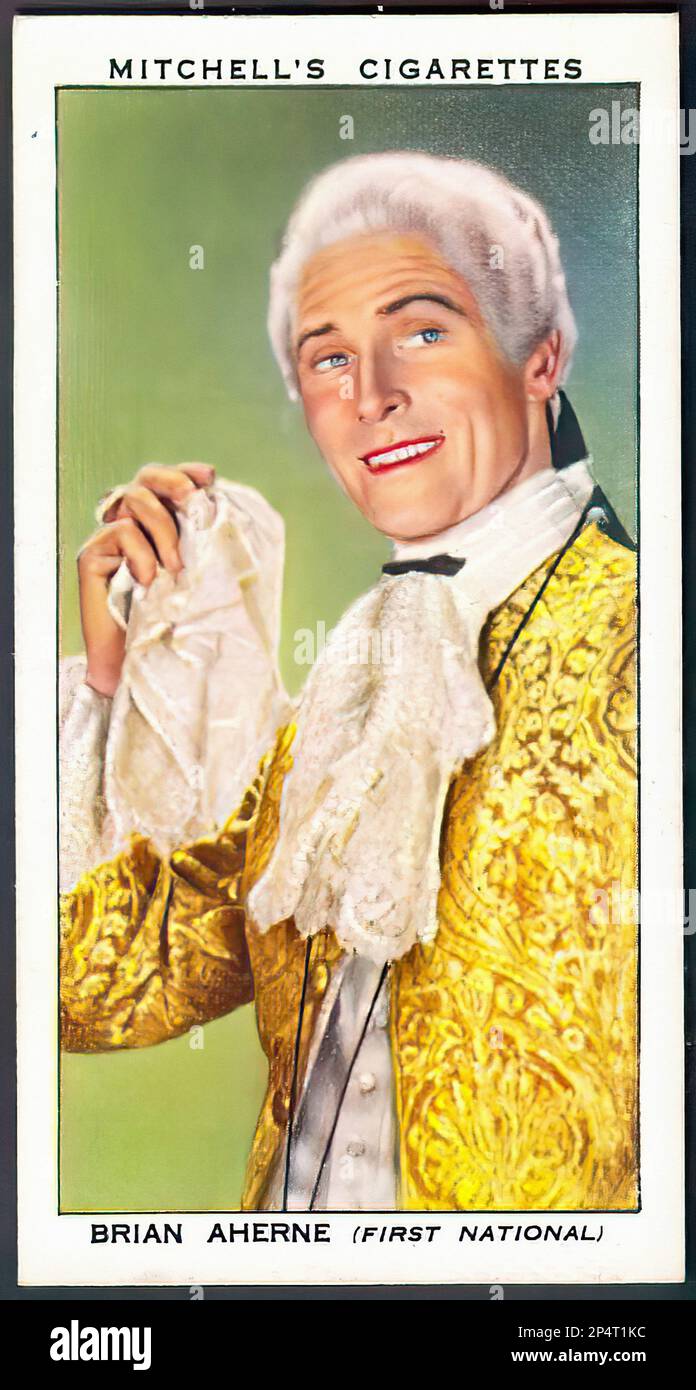 Portrait of Brian Aherne - Vintage Cigarette Card Stock Photo - Alamy