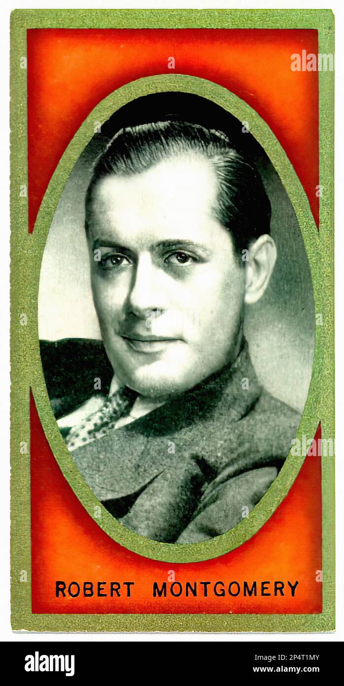 Portrait of Robert Montgomery - Vintage Cigarette Card 04 Stock Photo ...