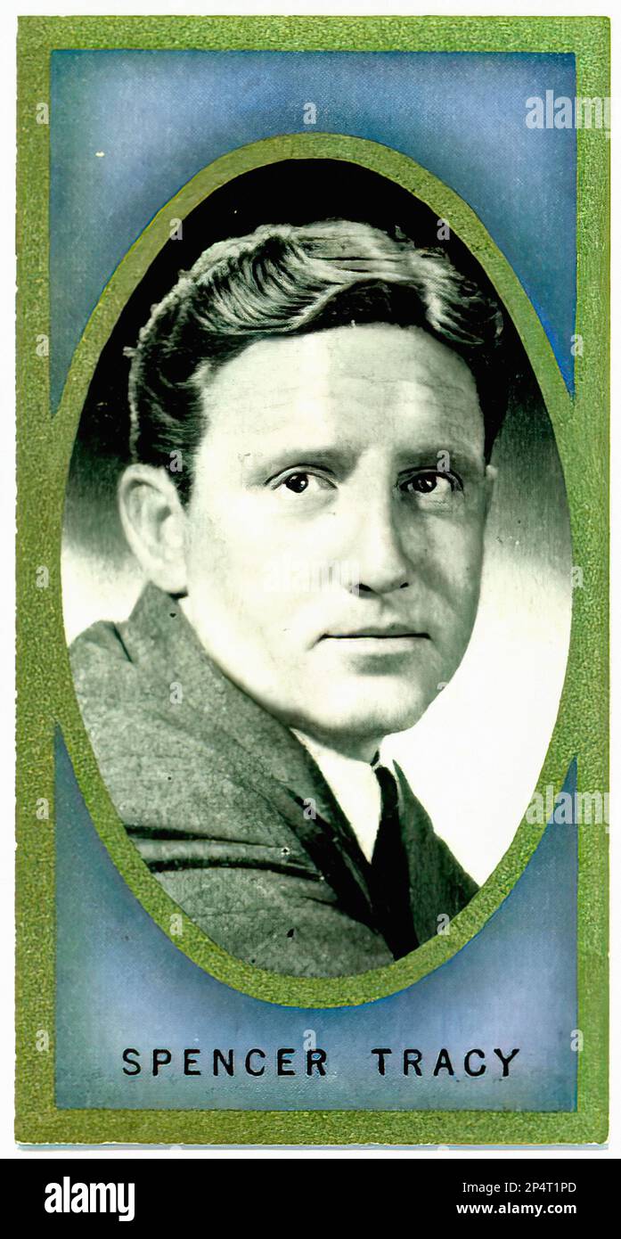 Portrait of Spencer Tracy - Vintage Cigarette Card 02 Stock Photo - Alamy