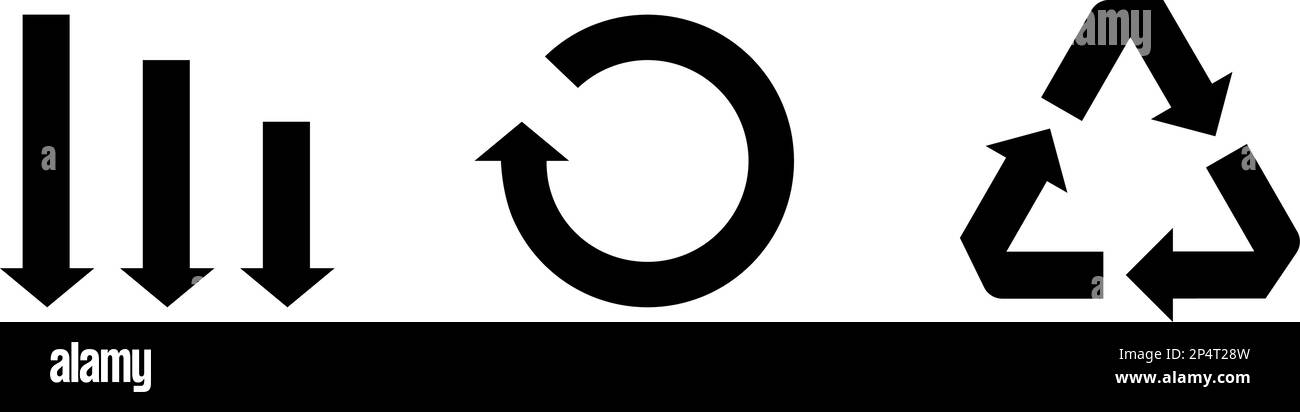 Reduce Reuse And Recycle Icons As Concept Of Reducing Environmental Pollution Stock Vector