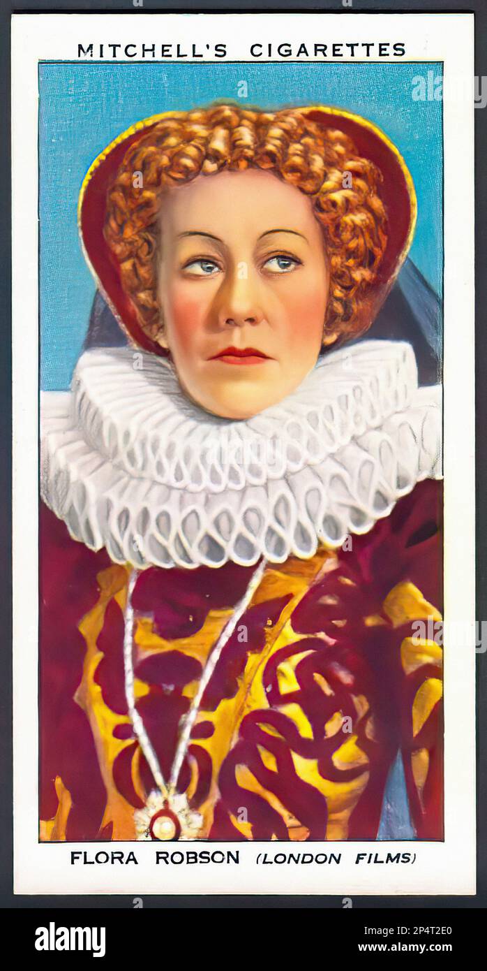 Portrait of Flora Robson - Vintage Cigarette Card Stock Photo - Alamy