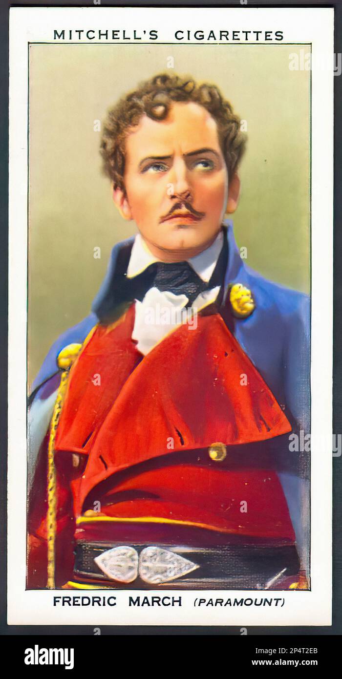 Portrait of Fredric March - Vintage Cigarette Card Stock Photo - Alamy
