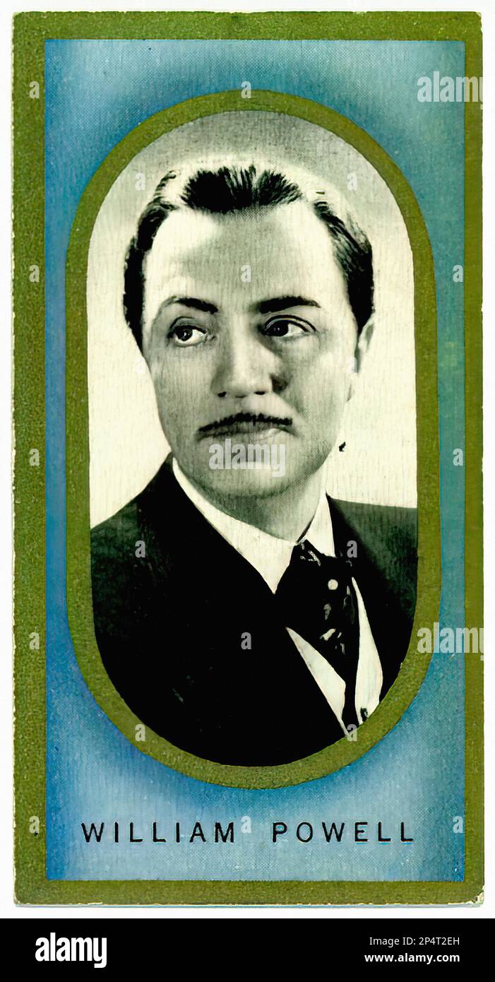 Portrait of William Powell - Vintage Cigarette Card Stock Photo - Alamy