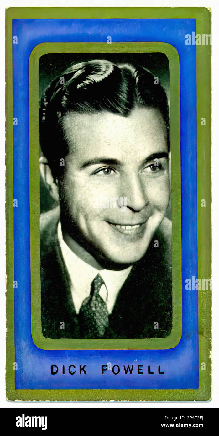 Portrait of Dick Powell - Vintage Cigarette Card Stock Photo - Alamy