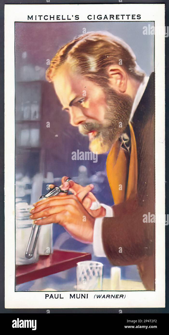 Portrait of Paul Muni - Vintage Cigarette Card Stock Photo - Alamy