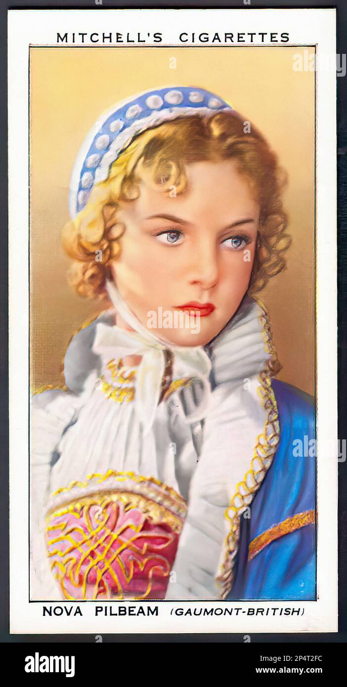 Portrait of Nova Pilbeam - Vintage Cigarette Card Stock Photo - Alamy