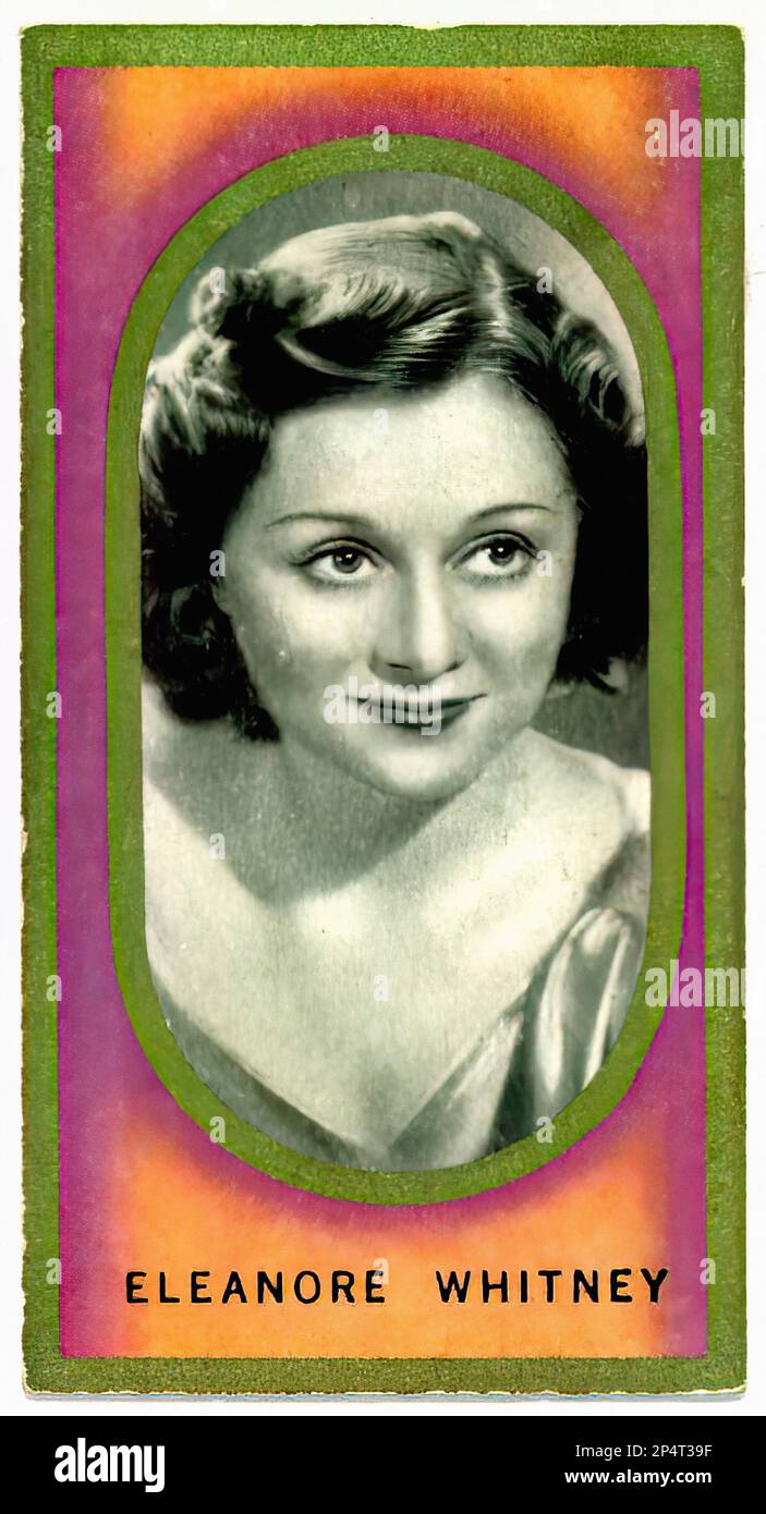 Portrait of Eleanore Whitney - Vintage Cigarette Card Stock Photo - Alamy