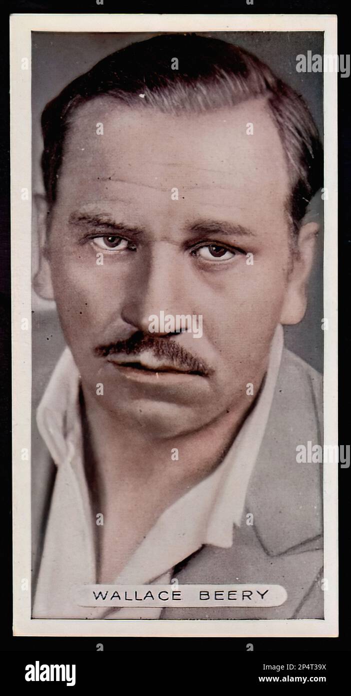 Portrait of Wallace Beery - Vintage Cigarette Card 04 Stock Photo - Alamy