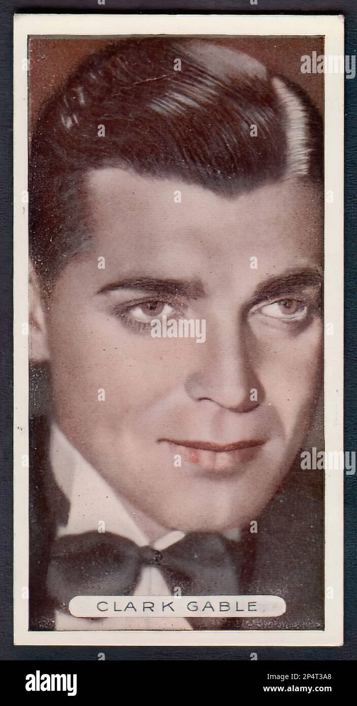 Portrait of Clark Gable - Vintage Cigarette Card 02 Stock Photo - Alamy