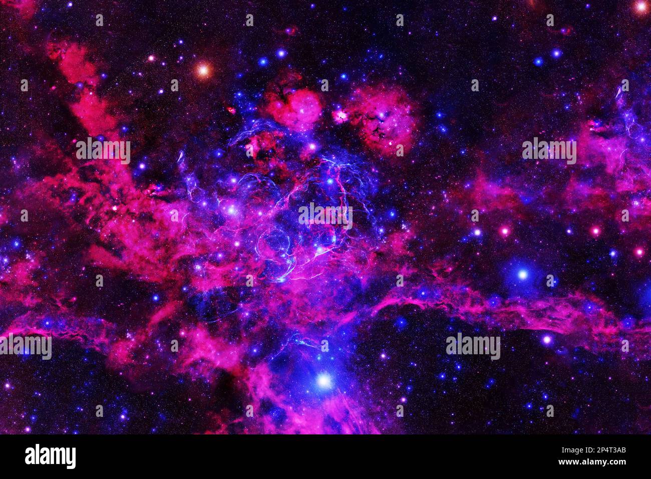 Beautiful galaxy of red color with stars. Elements of this image were ...