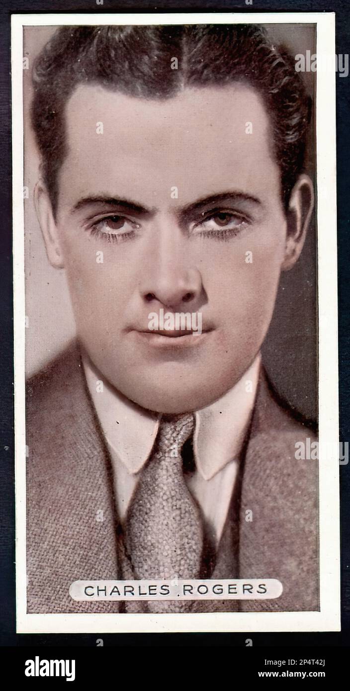 Portrait of Charles Rogers - Vintage Cigarette Card Stock Photo - Alamy