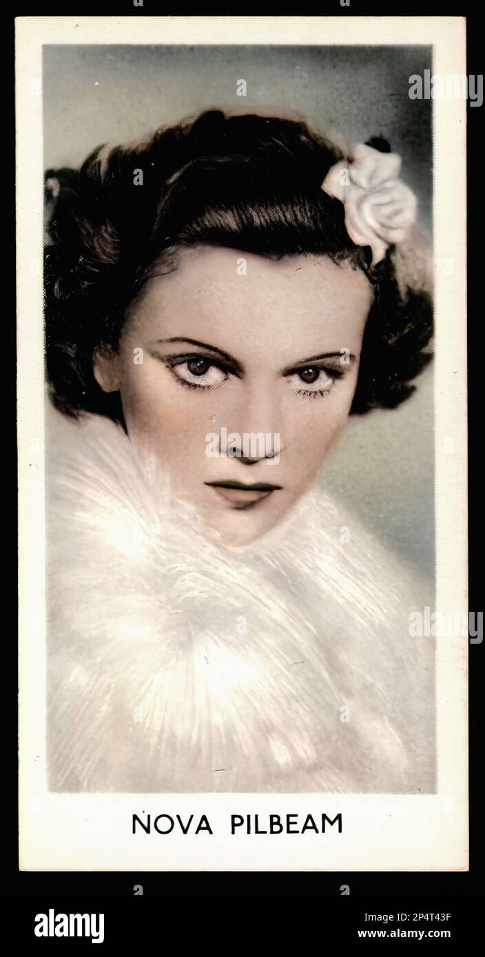 Portrait of Nova Pilbeam - Vintage Cigarette Card 02 Stock Photo - Alamy