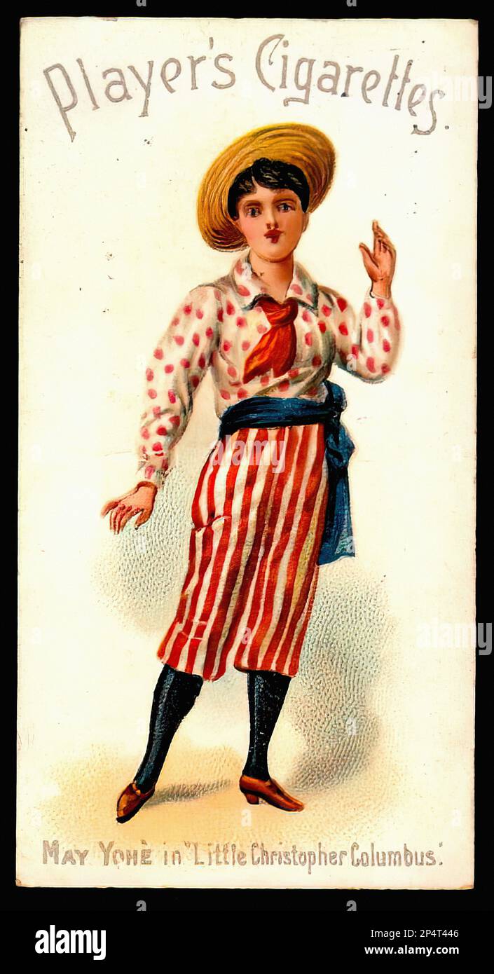 Portrait of actress May Yohé - Vintage Cigarette Card Stock Photo - Alamy