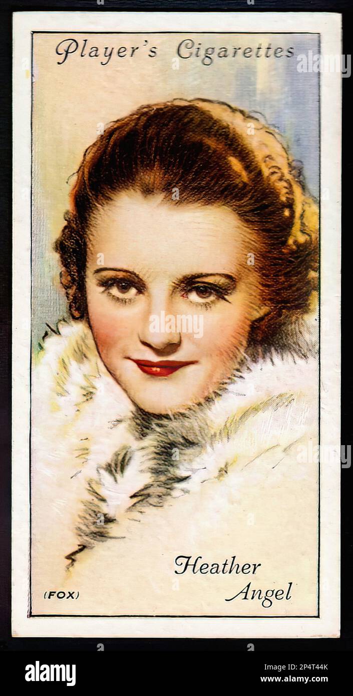 Portrait of Heather Angel - Vintage Cigarette Card Stock Photo - Alamy