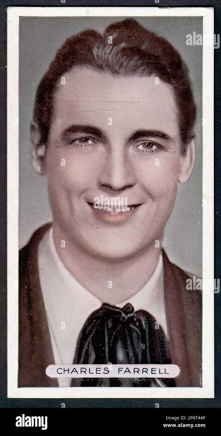 Portrait of Charles Farrell - Vintage Cigarette Card Stock Photo - Alamy