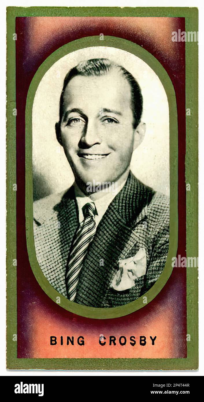 Portrait of Bing Crosby - Vintage Cigarette Card 02 Stock Photo - Alamy