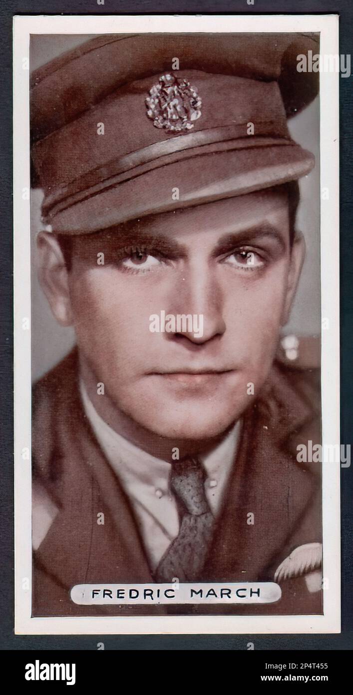 Portrait of Fredric March - Vintage Cigarette Card 01 Stock Photo - Alamy