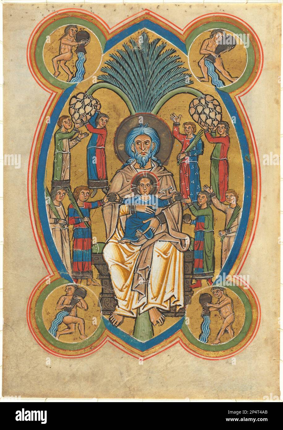 German 13th Century Paradise with Christ in the Lap of Abraham, c. 1239 ...