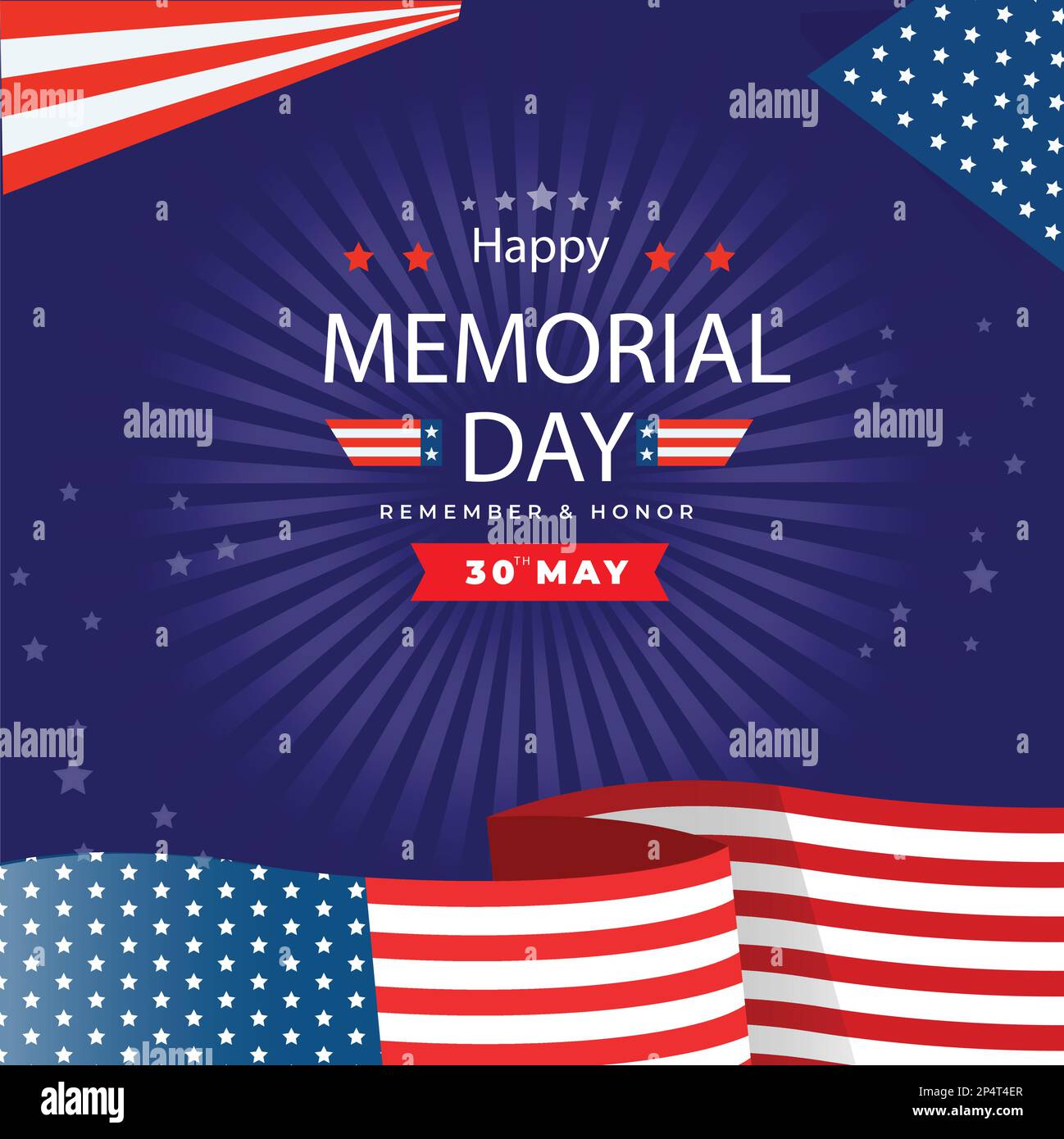 Memorial Day Vector Illustration Template Design Honoring All Who ...