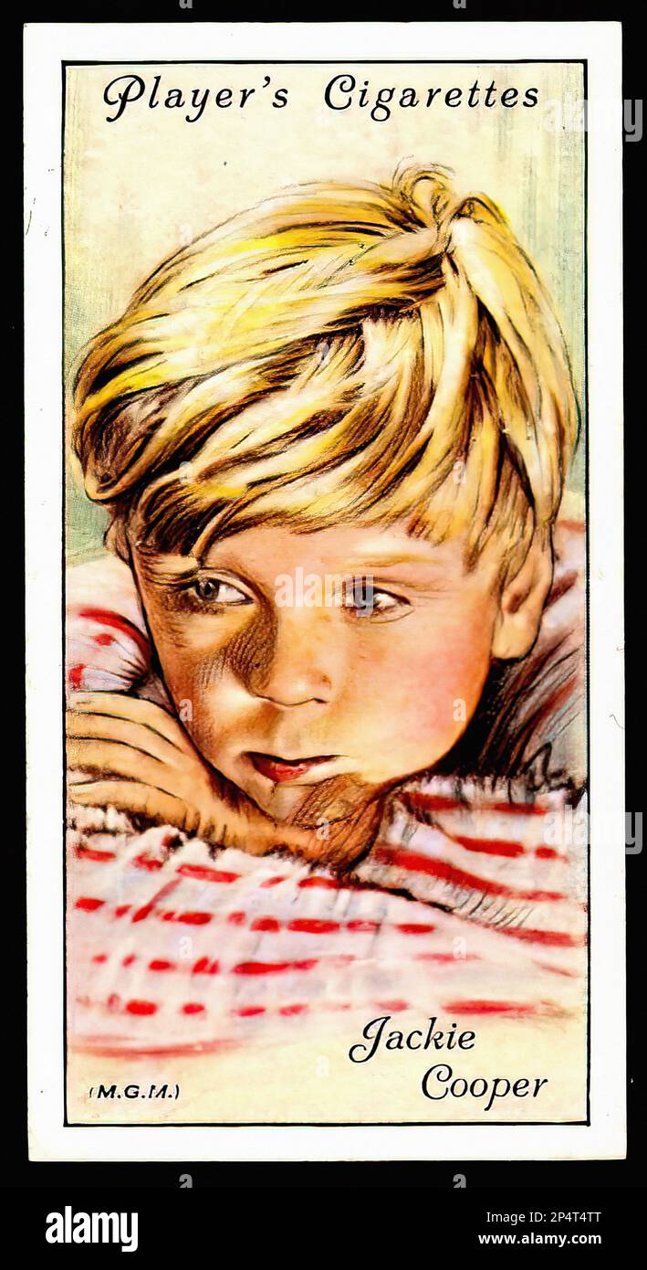 Portrait of Jackie Cooper - Vintage Cigarette Card Stock Photo - Alamy
