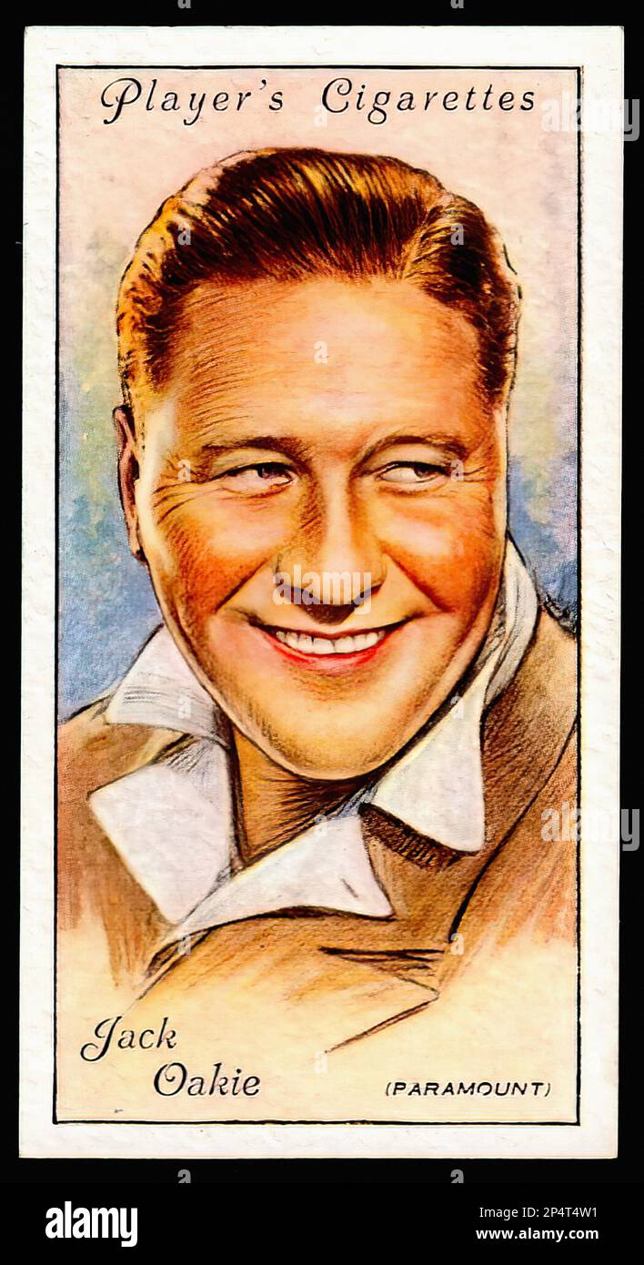 Portrait of Jack Oakie - Vintage Cigarette Card Stock Photo - Alamy