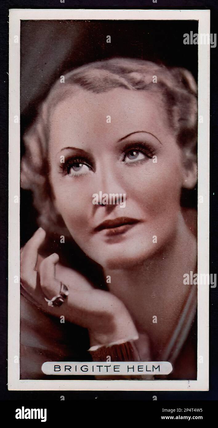 Portrait of Brigitte Helm - Vintage Cigarette Card Stock Photo - Alamy