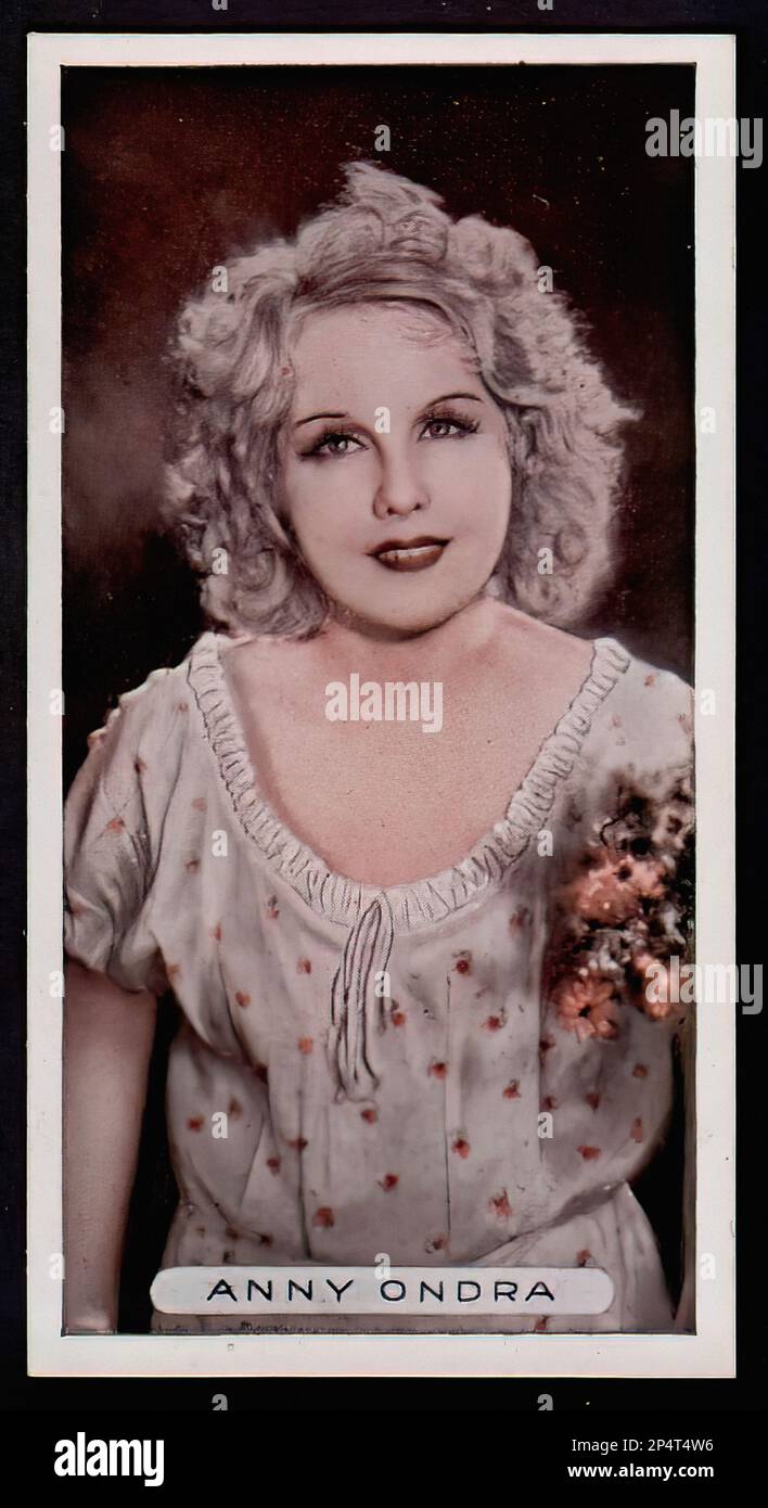 Portrait of Anny Ondra - Vintage Cigarette Card Stock Photo - Alamy