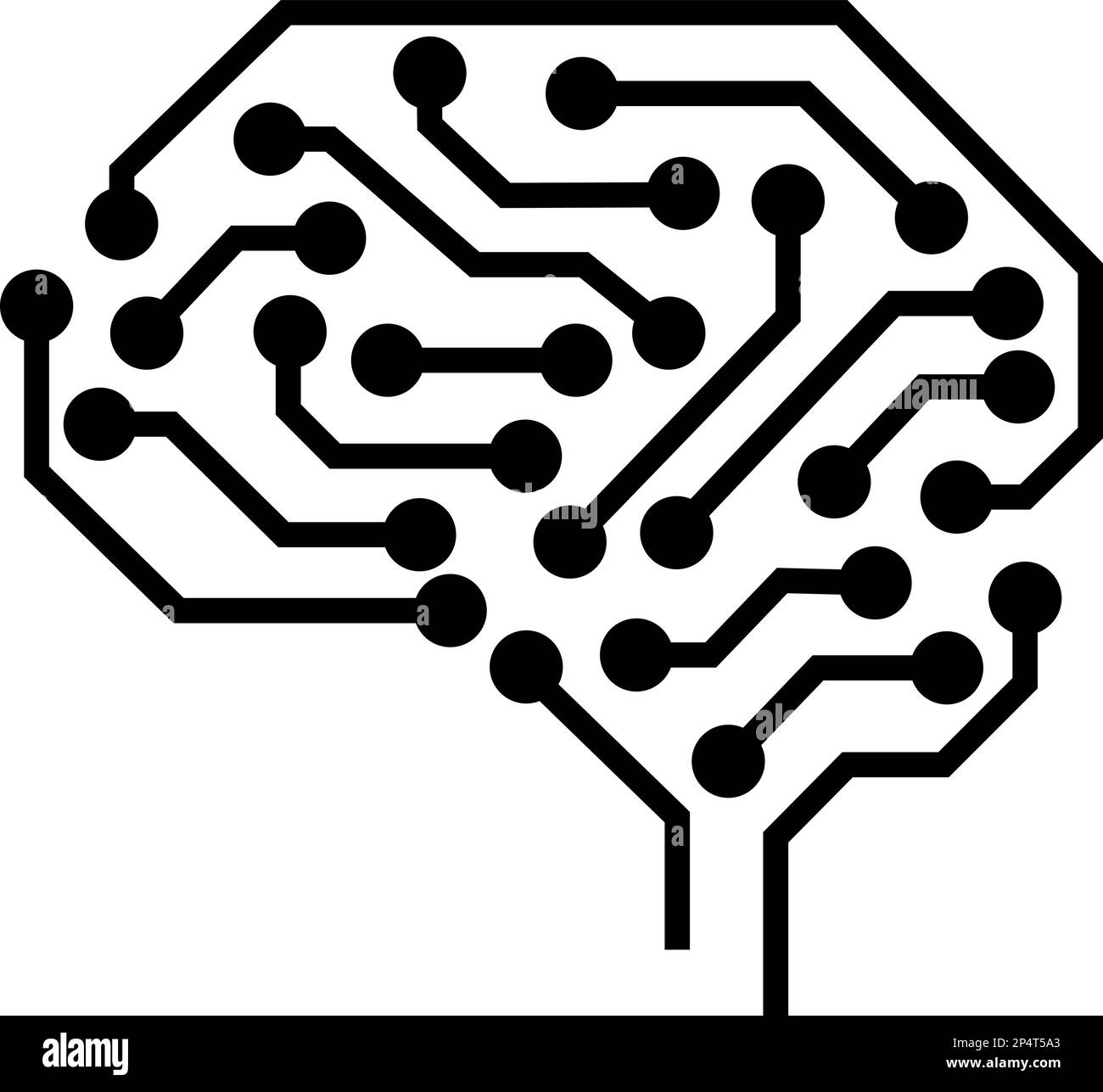 Vector icon of human brain isolated on white background Stock Vector ...