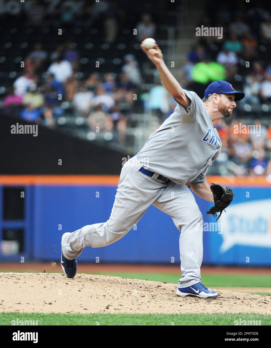 Chicago Cubs pitcher Scott Feldman (46) during game against the New ...