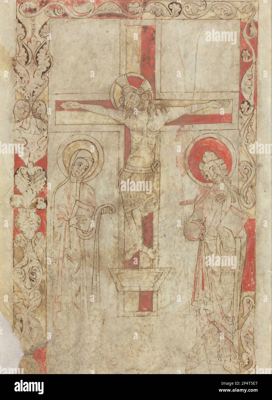French 12th Century Leaf from a Sacramentary The Crucifixion [verso ...