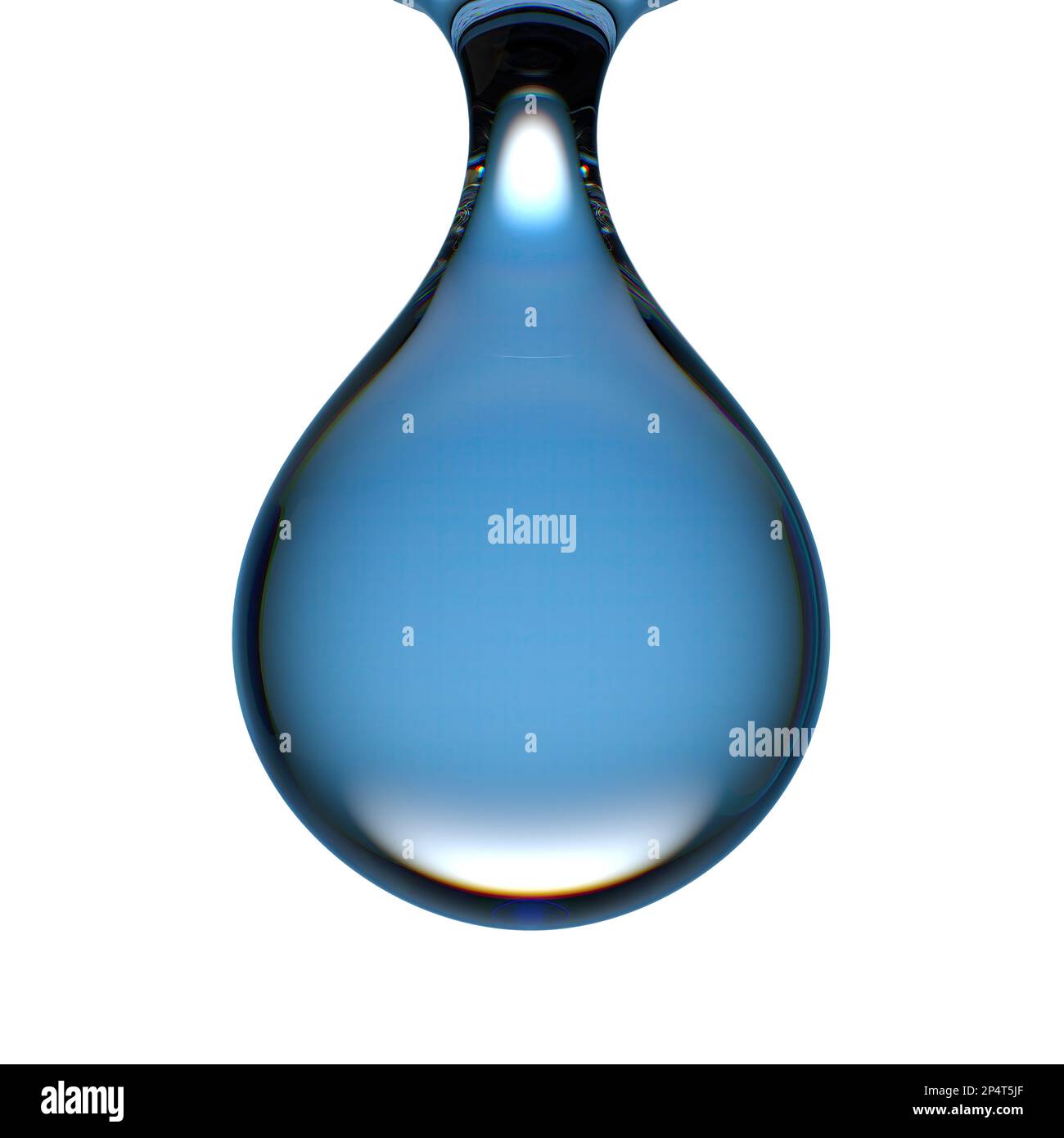 transparent blue front view water drop dripping fresh and clean water ...