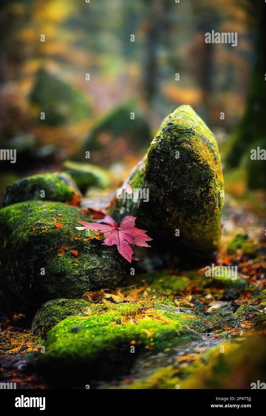 Beautiful magic forest. Digital art Stock Photo - Alamy