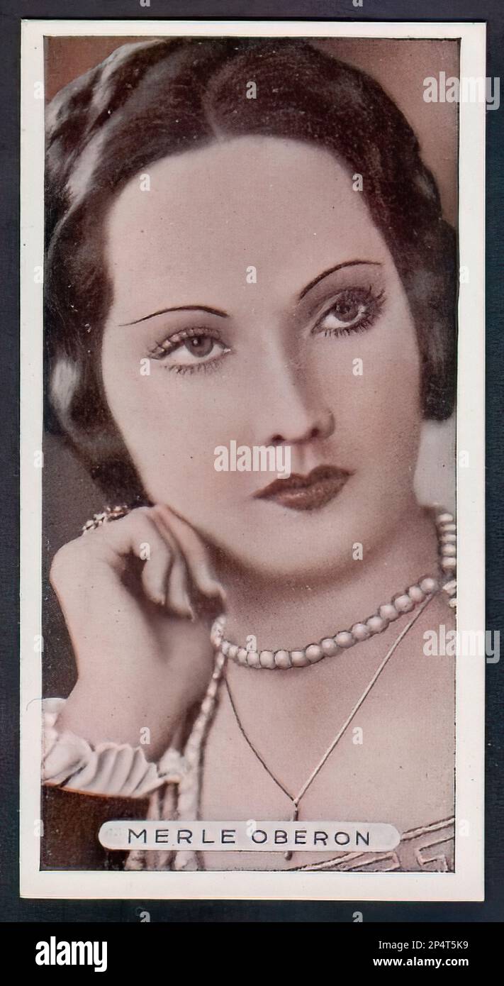 Portrait of Merle Oberon - Vintage Cigarette Card 03 Stock Photo - Alamy