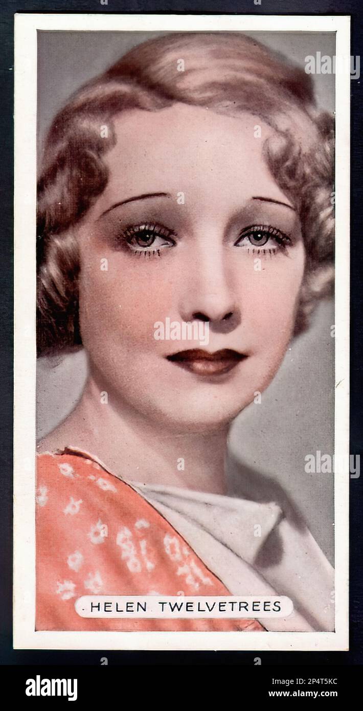 Portrait of Helen Twelvetrees - Vintage Cigarette Card Stock Photo - Alamy